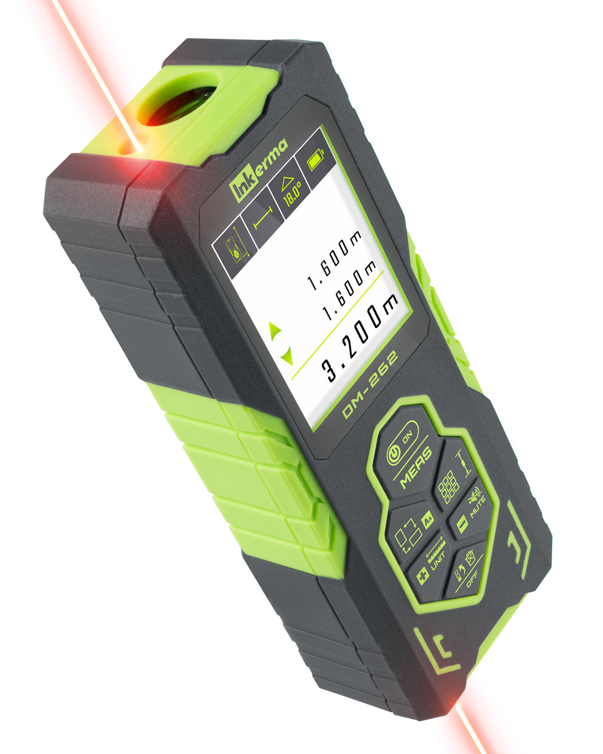 Inkerma Bilateral Laser Distance Meter DM-262 (262ft/ 80m） | inkermatools